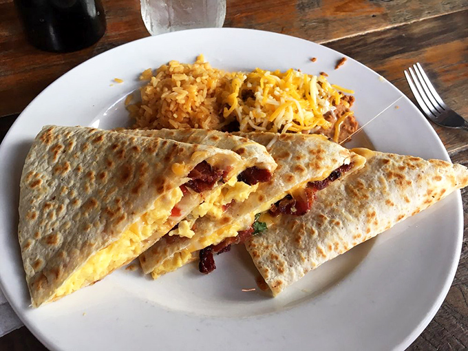 Breakfast quesadillas that brilliantly solve the "too many good things to choose from" dilemma by wrapping them all together.