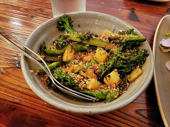 Broccolini that proves vegetables aren't just supporting actors at Charcoal Venice. This green goodness might just steal the show from the meat.