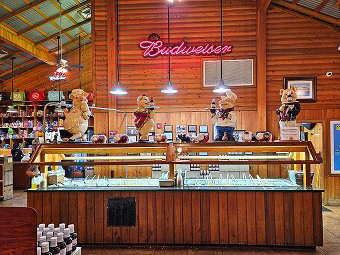 Those teddy bears aren't just decoration&mdash;they're the welcoming committee for a buffet area that feels like a barbecue wonderland.