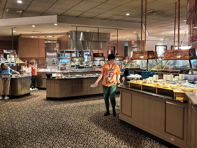 The buffet area&mdash;where food dreams are made and diet plans go to die in the most glorious fashion imaginable.
