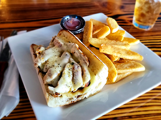 A chicken Philly that puts Philadelphia on notice. Melted cheese cascades over perfectly grilled chicken, all nestled in a pillowy roll that's ready for its close-up.