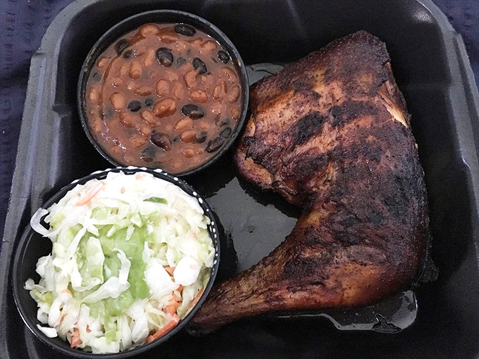 Chicken that proves dark meat is where the flavor party happens. Paired with classic sides, it's comfort food that hugs you from the inside.