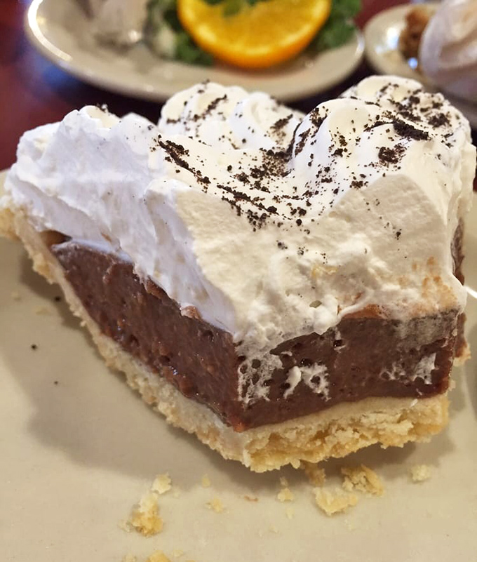 A chocolate cream pie that makes you understand why people commit crimes of passion. That meringue defies both gravity and restraint.