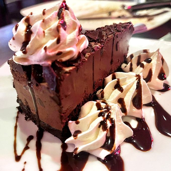 Chocolate mousse cake that makes you forget every diet you've ever attempted or considered.