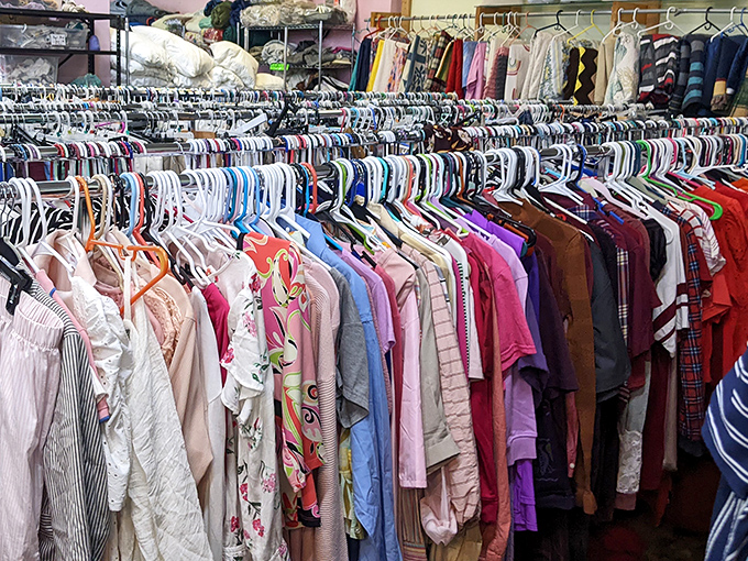 The clothing section: where fashion goes for its encore performance. More colors than a rainbow convention and twice as affordable.