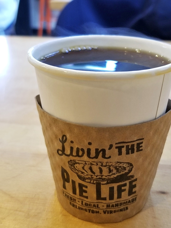 Their coffee comes in a sleeve that promises what's inside the cup is as good as what's inside their display case. Spoiler alert: it delivers.