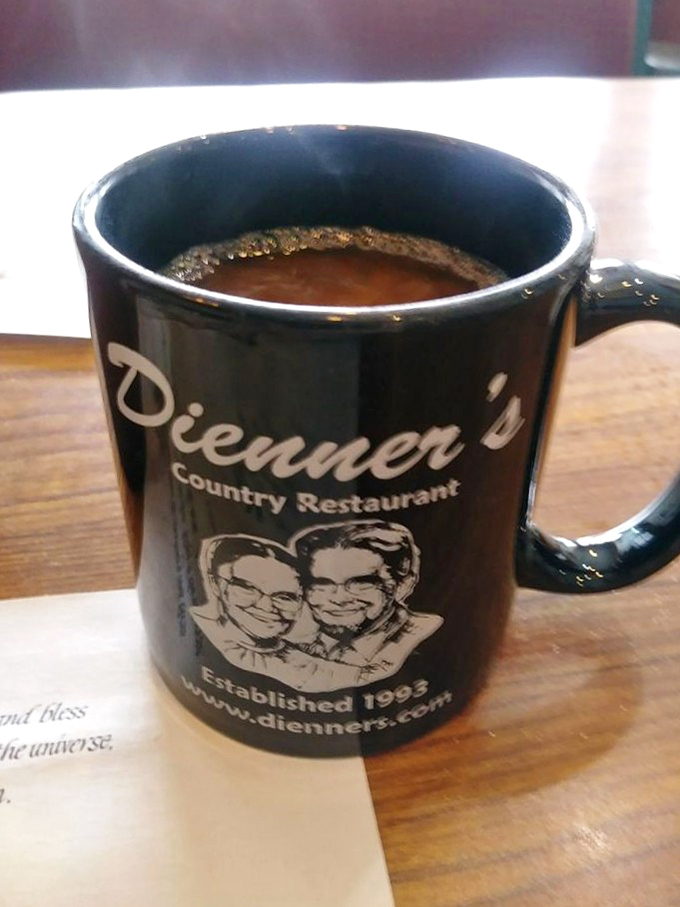 Coffee served in a mug substantial enough to get you through any morning. Simple pleasures are often the most satisfying.