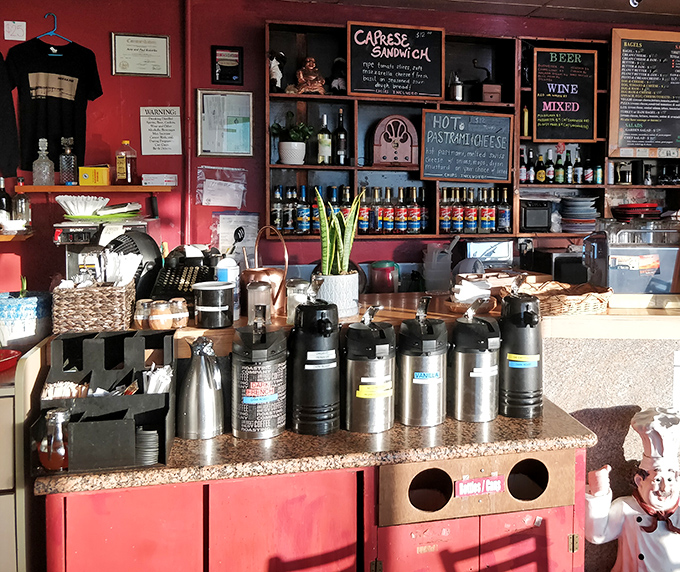 Behind the counter, a rainbow of syrups and coffee options stand ready &ndash; like a bartender's arsenal, but the only hangover you'll get is from sugar.