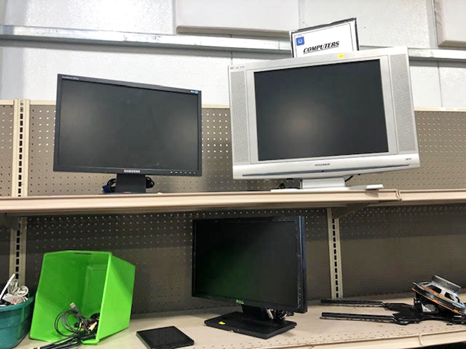 The electronics section&mdash;where yesterday's cutting-edge technology finds new purpose, like digital dinosaurs awaiting their next evolution.