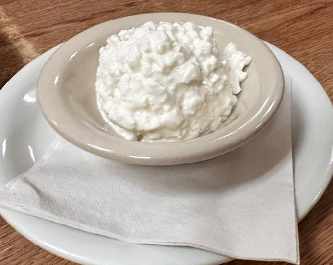 Cottage cheese that's actually worth ordering. Not just a diet-conscious afterthought, but a creamy counterpoint to the heartier offerings on the menu.