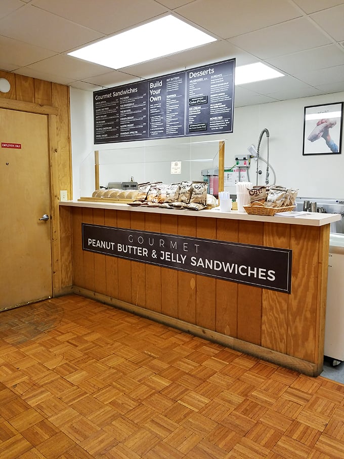 The sandwich counter&mdash;where peanut butter dreams come true. This humble wooden station has launched thousands of smile-inducing meals.