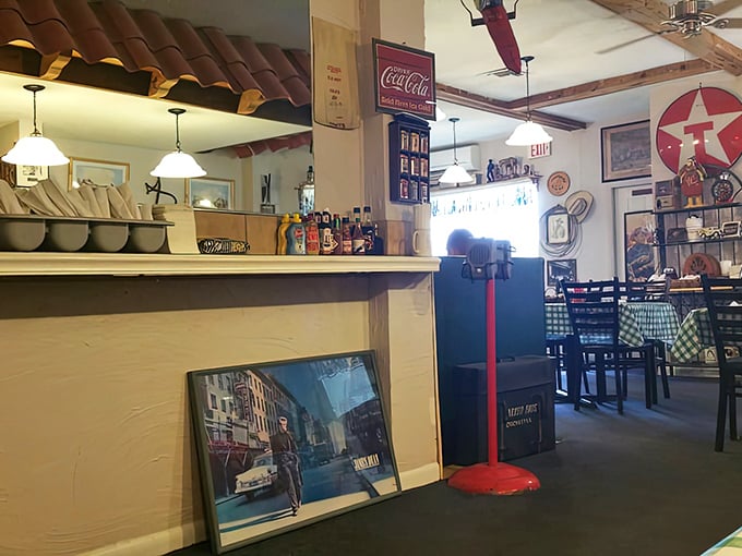 The counter seats offer front-row views of culinary magic in action.