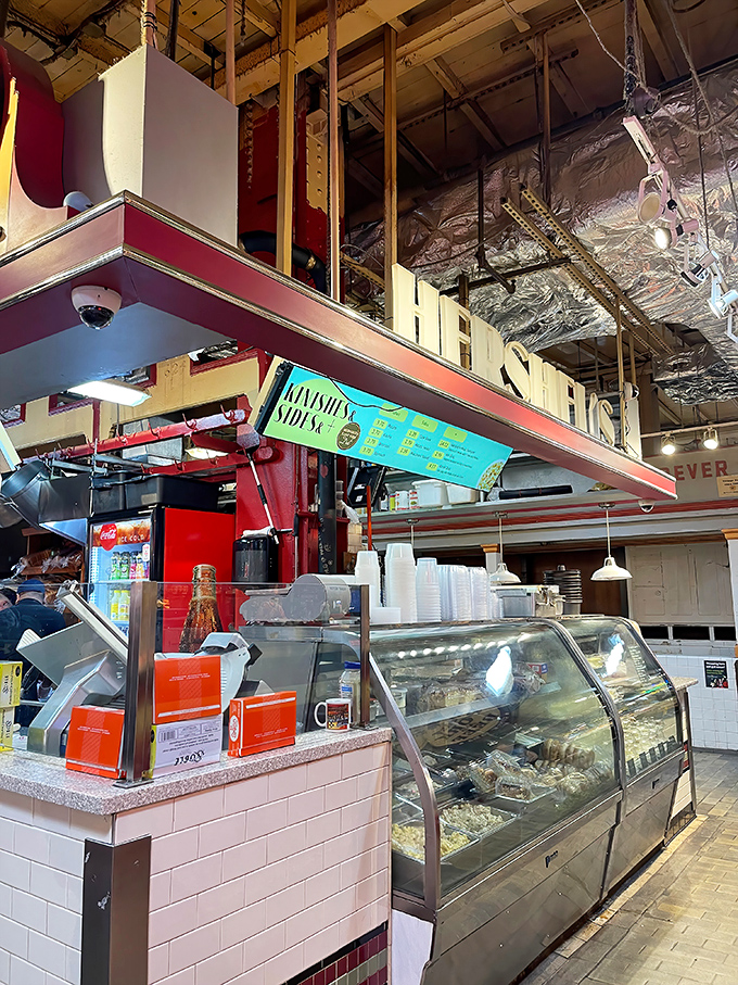 The counter view reveals the backstage magic of sandwich artistry—where everyday ingredients transform into extraordinary meals.