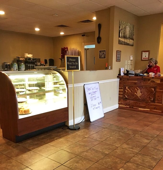 The dessert case and host stand&mdash;first impressions matter, especially when they involve the promise of homemade pie.