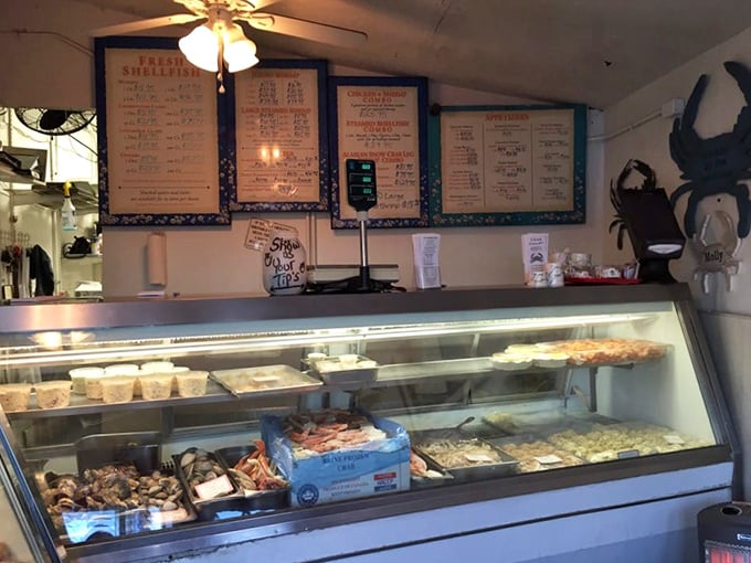The counter where dreams come true and diets go to die. Those crab cakes behind the glass are practically winking at you.