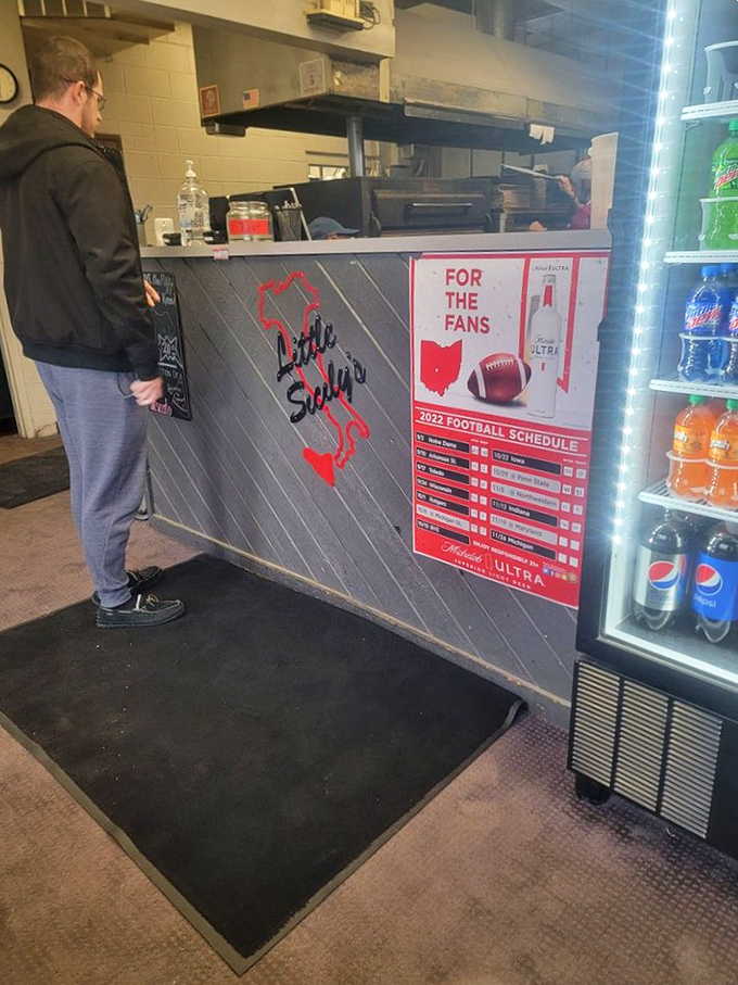 The counter where dreams come true&mdash;or at least where pizza dreams are born. That Ohio State football schedule proves we're firmly in Buckeye territory.