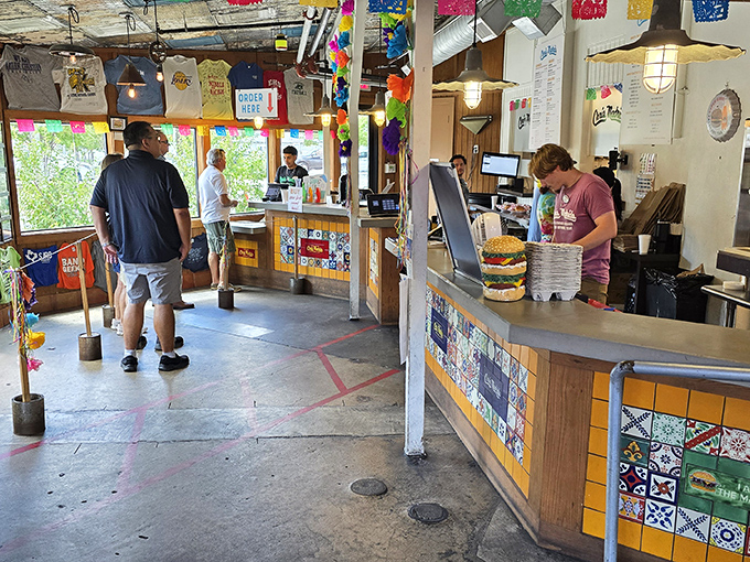 The ordering counter &ndash; where dreams begin. That burger illustration on the right is actual size, no exaggeration necessary.