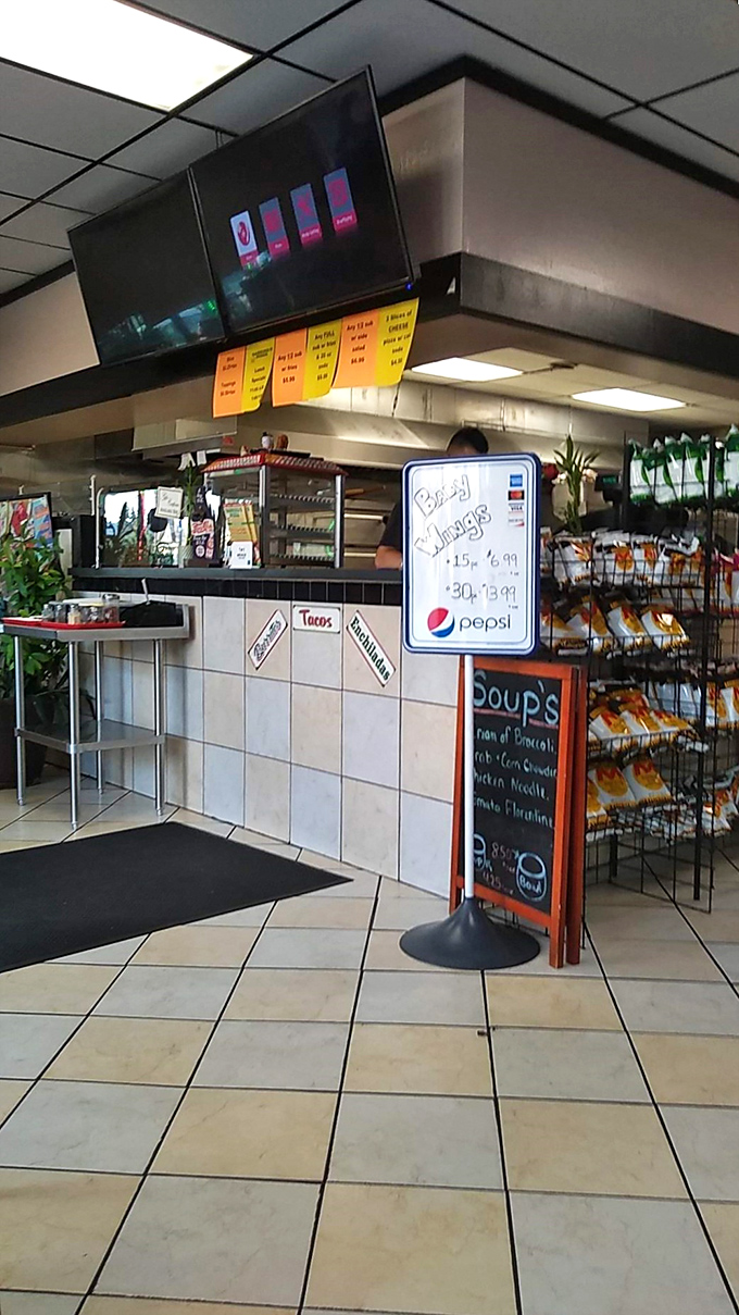 The menu board and counter area showcase the operation's efficiency. Like a well-choreographed dance, orders move from concept to delicious reality.