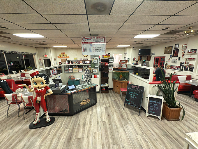 At this counter, stories are exchanged as freely as coffee refills, creating a community one pancake stack at a time.