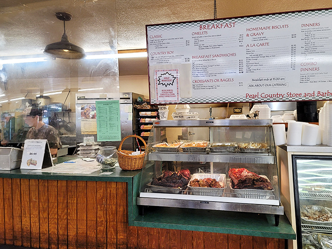 The display case of dreams. Where barbecue sits like jewels under glass, tempting you to point and simply say, "That one."