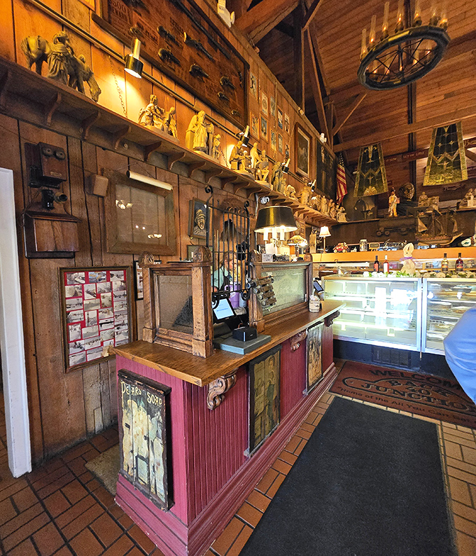The host station doubles as a time machine to simpler days, when desserts lived in glass cases and menus didn't need explaining.