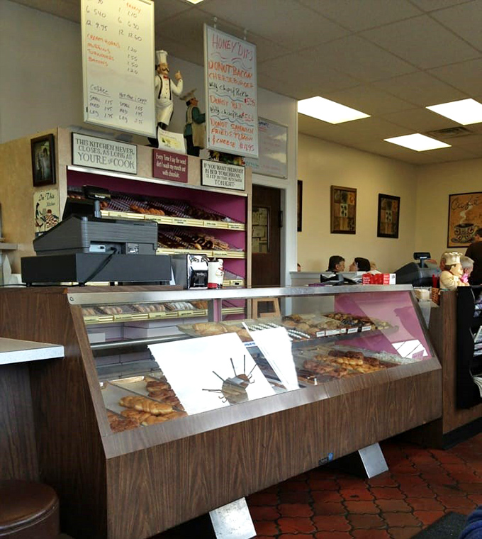 The donut command center &ndash; where dreams are displayed behind glass and decisions become deliciously difficult.