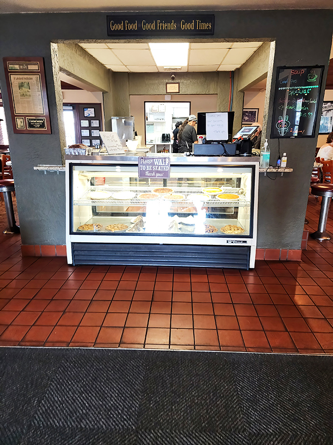 Good Food, Good Friends, Good Times isn't just a sign&mdash;it's the Reececliff promise. The pie case below makes a compelling argument.