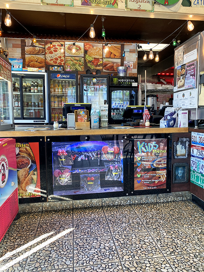 The command center of culinary magic. Behind this counter, pizza dreams are born and breakfast wishes come true.