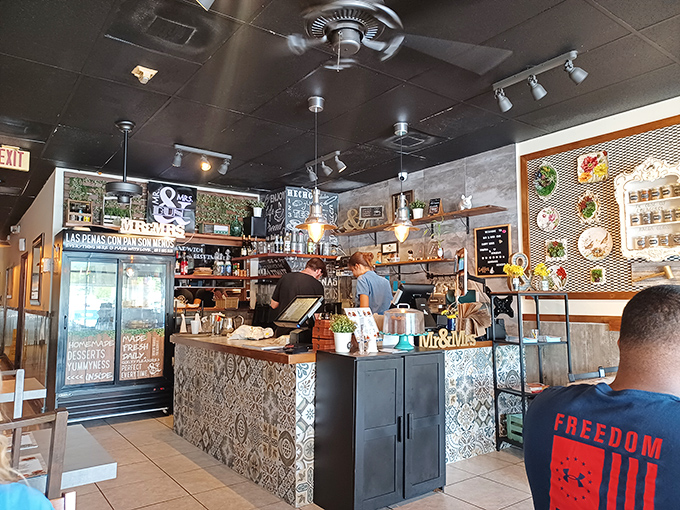 Behind this counter, culinary magic happens. The open kitchen concept means you can watch your food being prepared&mdash;dinner and a show!