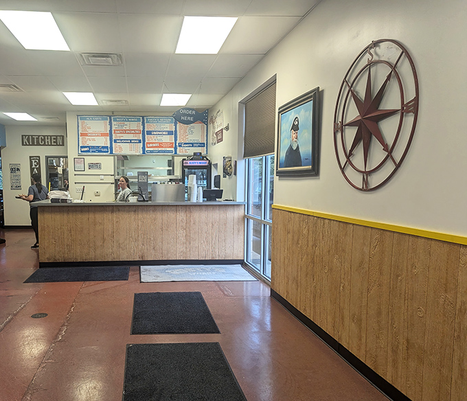 The counter where dreams of perfect fish and chips become delicious reality every day.