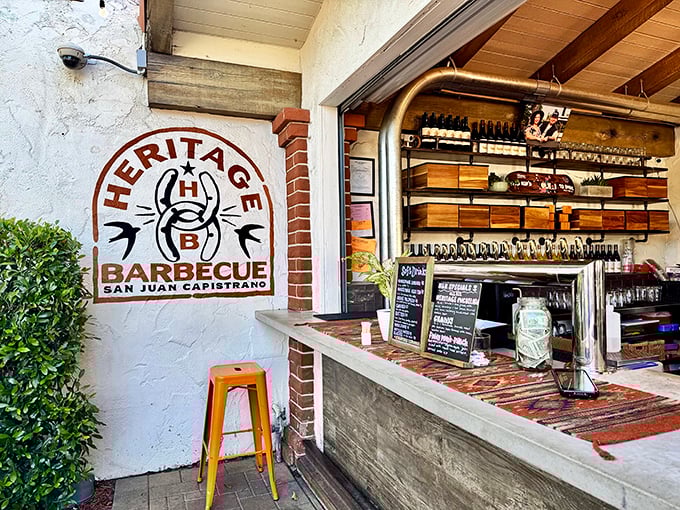 The Heritage Barbecue logo promises what the kitchen delivers—a reverence for tradition with a distinctly Californian point of view.