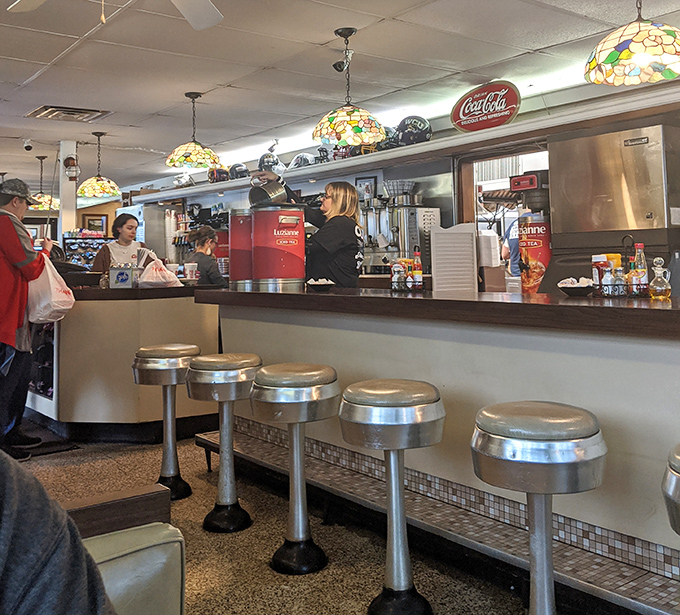 The counter seats offer front-row tickets to the culinary show. Like Broadway for breakfast, but with better coffee and no intermission.
