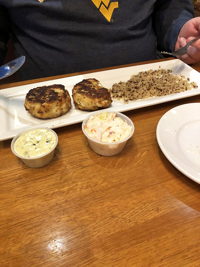 Crab cakes that actually contain crab&mdash;revolutionary! These golden discs of seafood joy make a compelling case for moving to the coast.