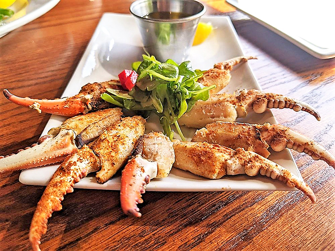 Crab claws arranged with surgical precision &ndash; nature's perfect finger food designed for those who believe eating should be interactive.