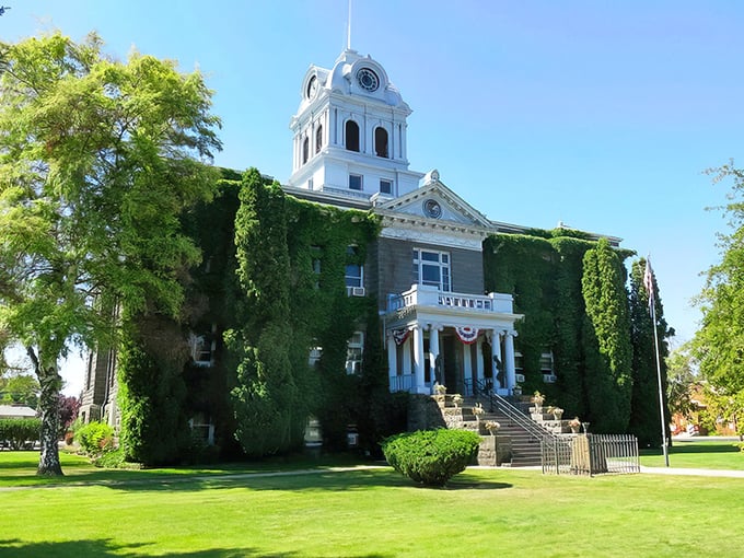 Crook County Courthouse wears its ivy like a distinguished gentleman sports a pocket square&mdash;with elegance that's earned through decades of standing tall.