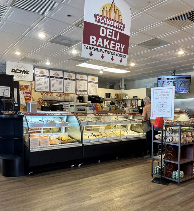 Take-a-number service at the deli counter feels like a delicious lottery where everyone wins, regardless of which number they pull. 