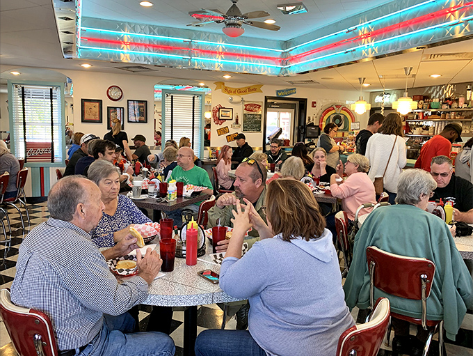 A full house of happy diners proves the universal truth: good food brings people together, especially when served with a side of nostalgia.