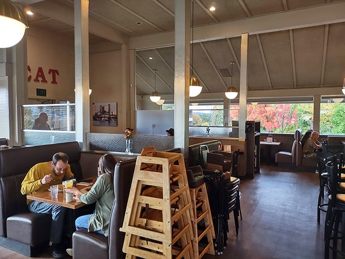 Cozy booths and wooden high chairs tell the story—this is where families have been making memories over meals for generations.