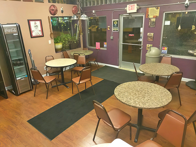 The dining area offers a no-nonsense approach to enjoying exceptional food. Your focus belongs on the plate, not the décor.