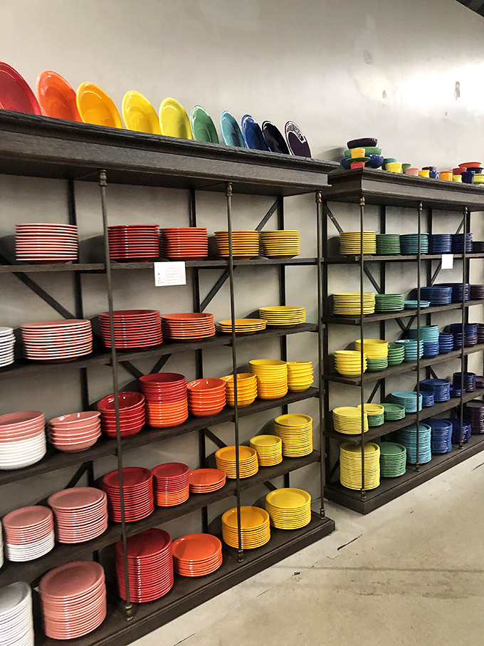 A rainbow of dishware that would make Marie Kondo both thrilled and terrified. Finding your perfect plate has never been so colorful.