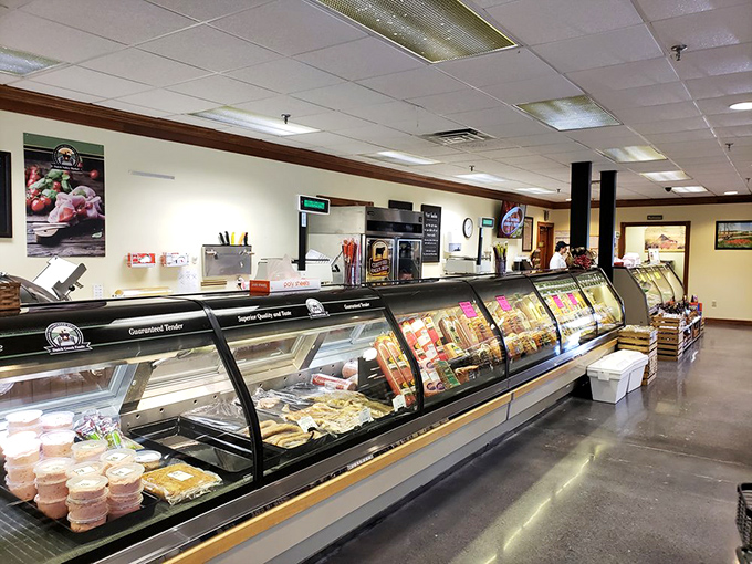 The deli case showcases fresh salads and sides that complement those legendary sandwiches with colorful appeal.