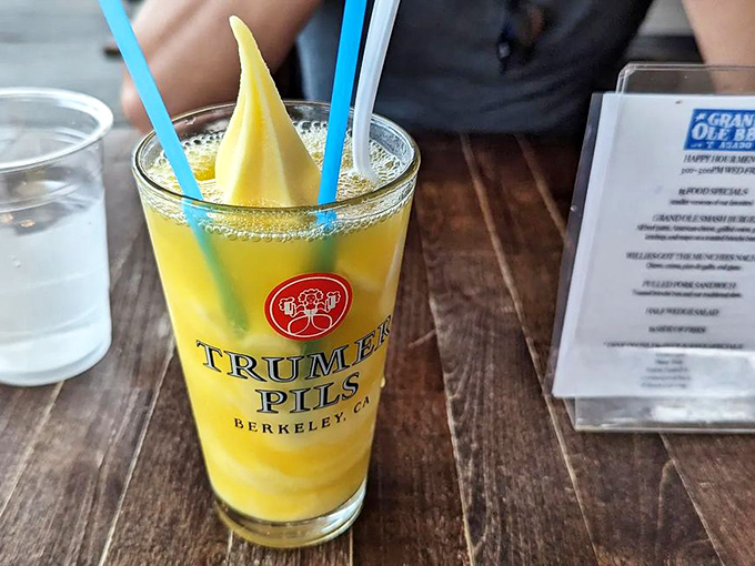 A sunny oasis in a desert of meat. This Dole Whip from Trumer Pils is the palate cleanser you didn't know you needed between bites of brisket.