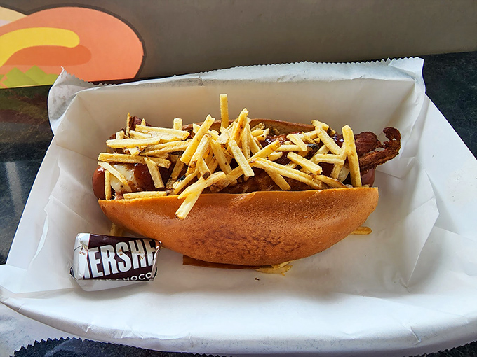 The Dolphin Dog doesn't just swim in flavor&mdash;it performs spectacular taste acrobatics with every bite. Miami pride on a bun!