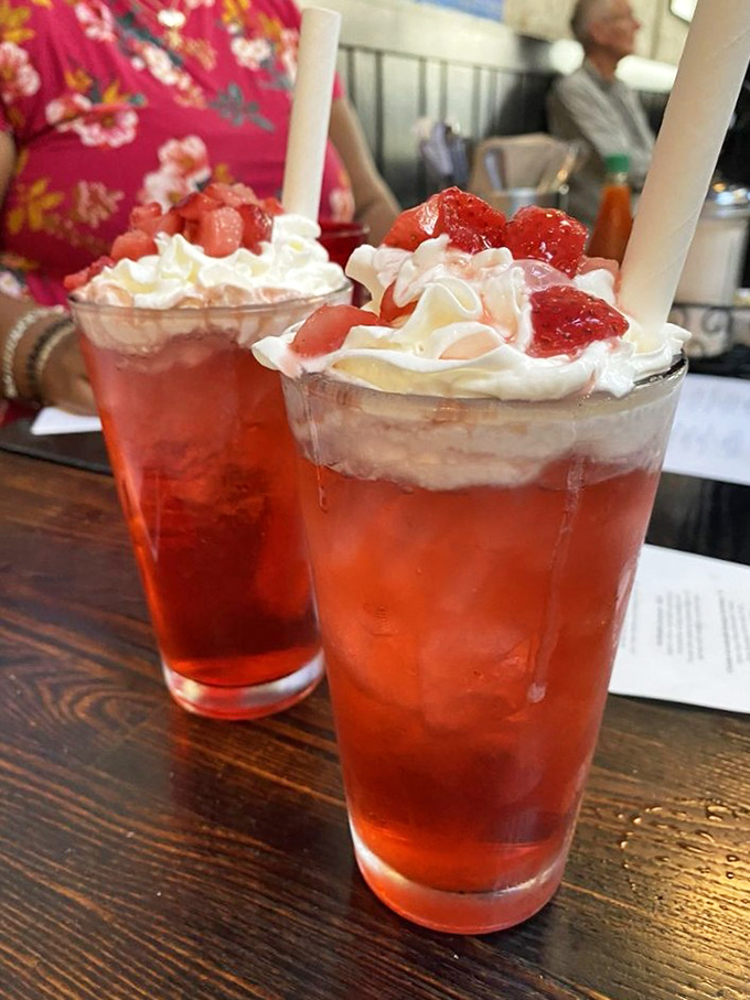 These strawberry-topped drinks aren't just refreshing &ndash; they're like summer vacation in a glass, complete with whipped cream vacation homes.