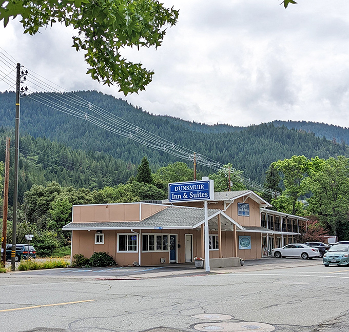 The Dunsmuir Inn & Suites sits against a backdrop of evergreen-covered mountains. Room with a view doesn't begin to describe this location.