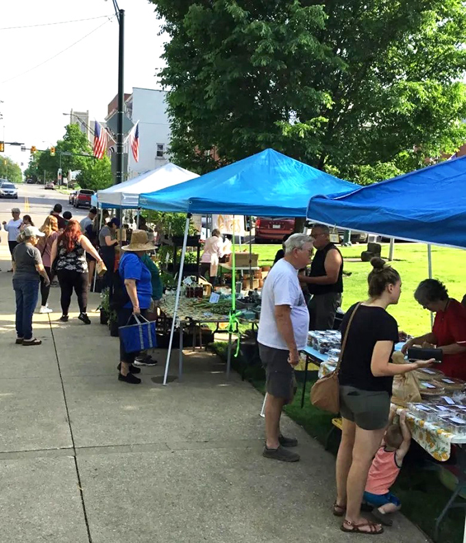 Saturday mornings come alive at Mount Vernon's farmers market, where conversations about heirloom tomatoes can lead to friendships that outlast the growing season.