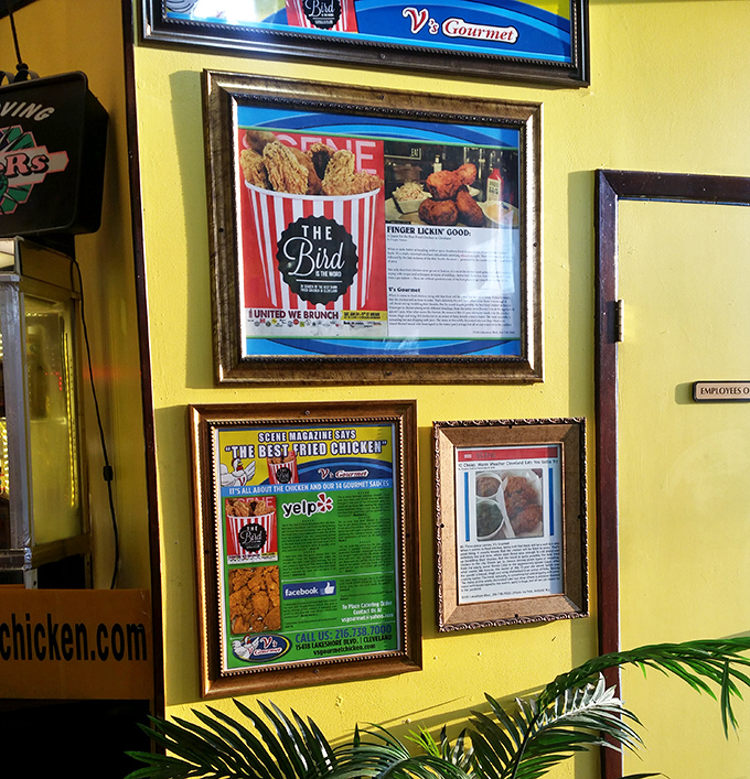 The wall of fame showcases well-deserved accolades. When Scene Magazine calls you the best, you frame that praise in gold.