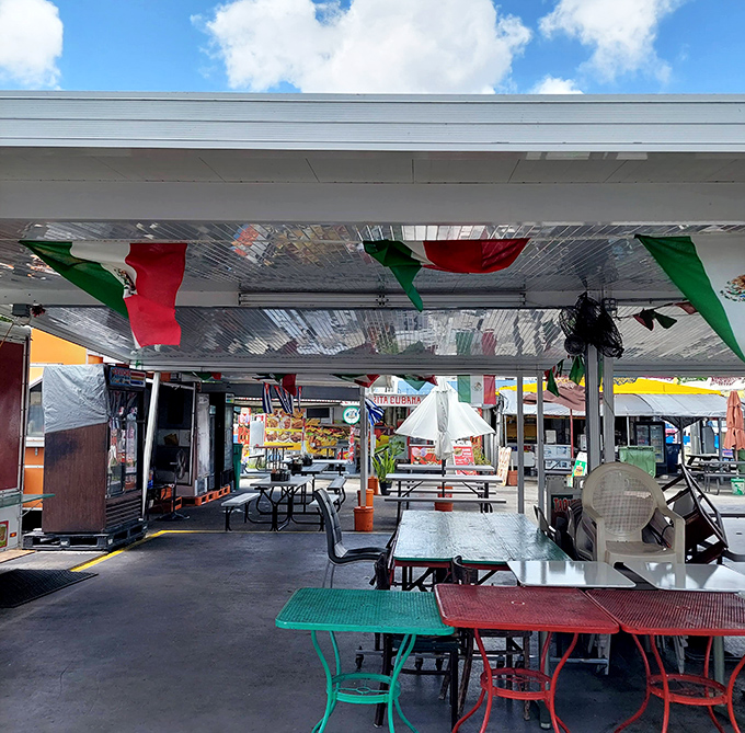 Where Cuban coffee meets comfort food, creating aromas that turn shopping into an Olympic endurance event.