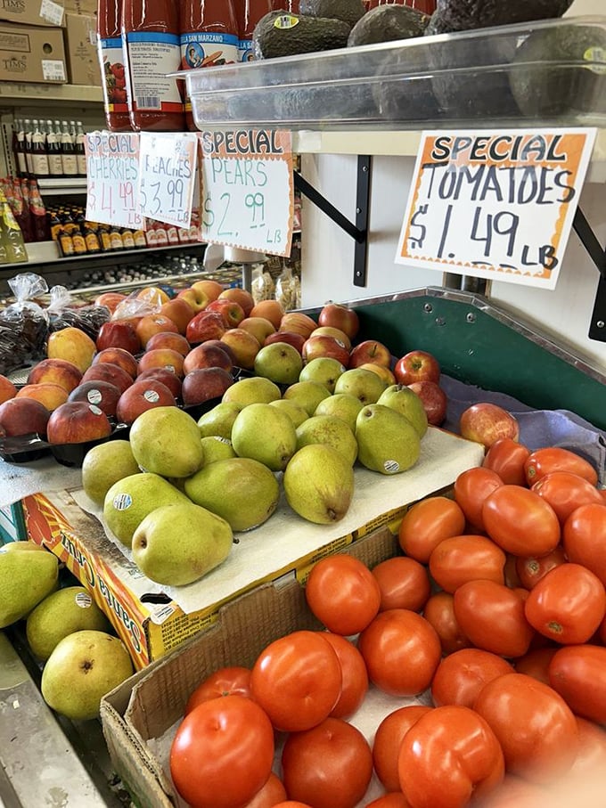 Fresh produce displayed with pride, not pretension. These aren't Instagram fruits – they're the real deal, meant to be eaten.