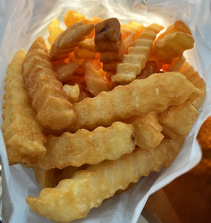French fries so perfectly golden they look like they're auditioning for a fast food commercial, but with actual potato flavor that reminds you what real food tastes like.